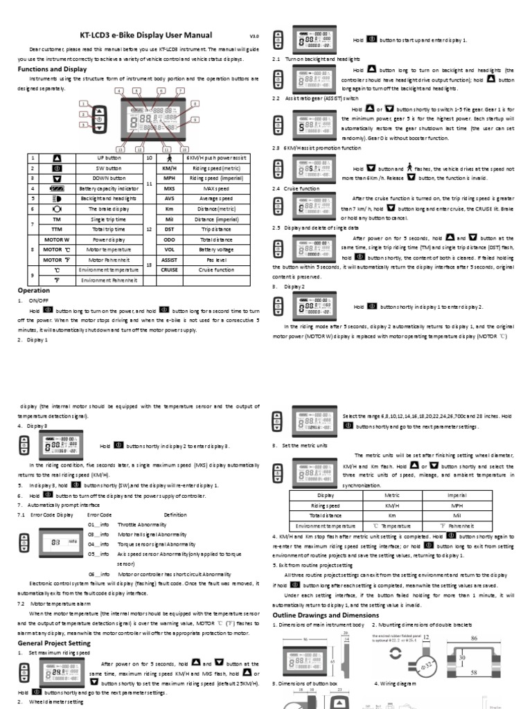 LCD3 Display Use Manual | PDF | Manual Transmission | Speed