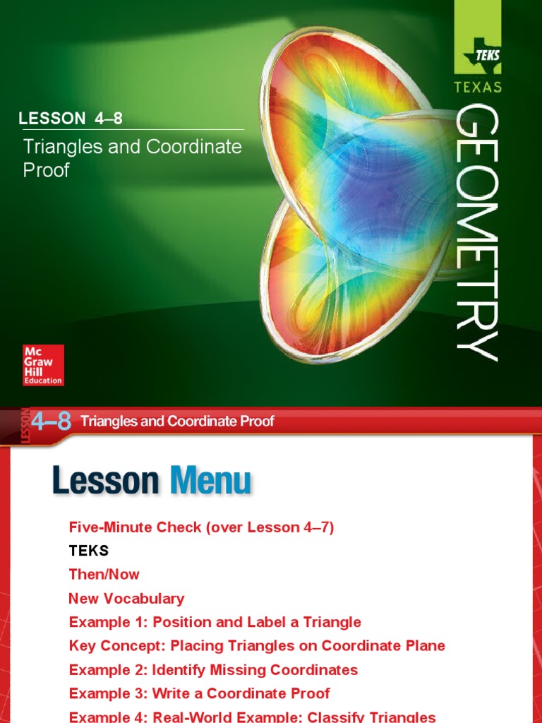Unit 4-8 Triangles and Coordinate Proof | PDF | Triangle | Elementary Geometry