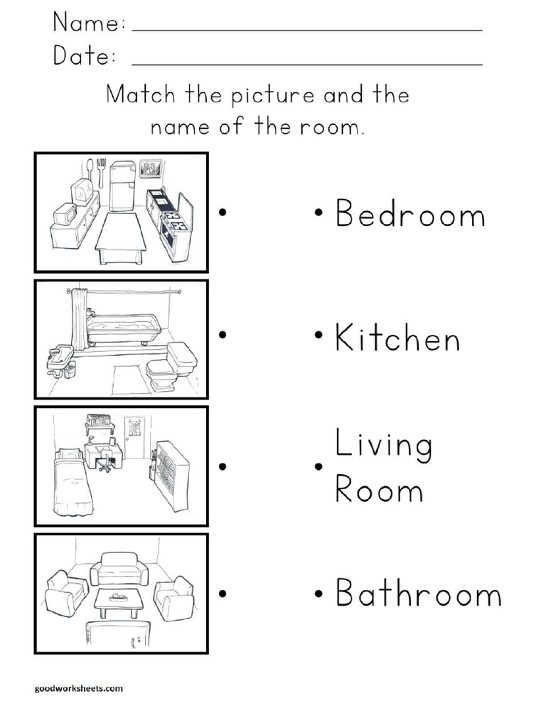 Rooms in The House Worksheets | PDF