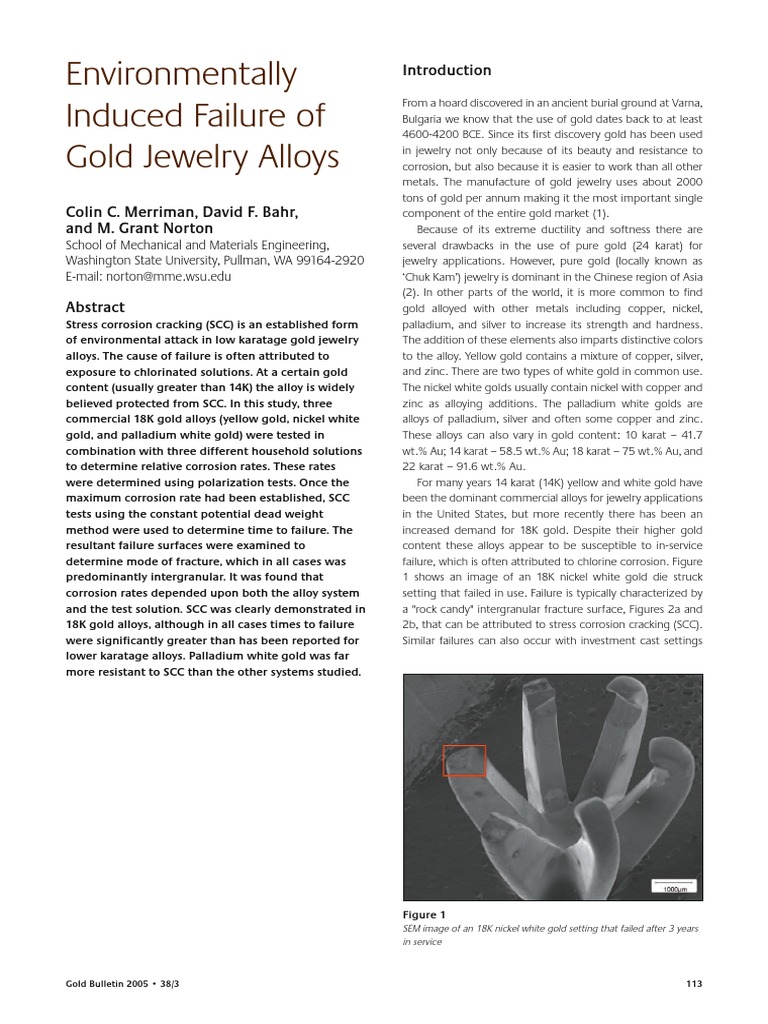 Intergranular Corrosion in Gold | PDF