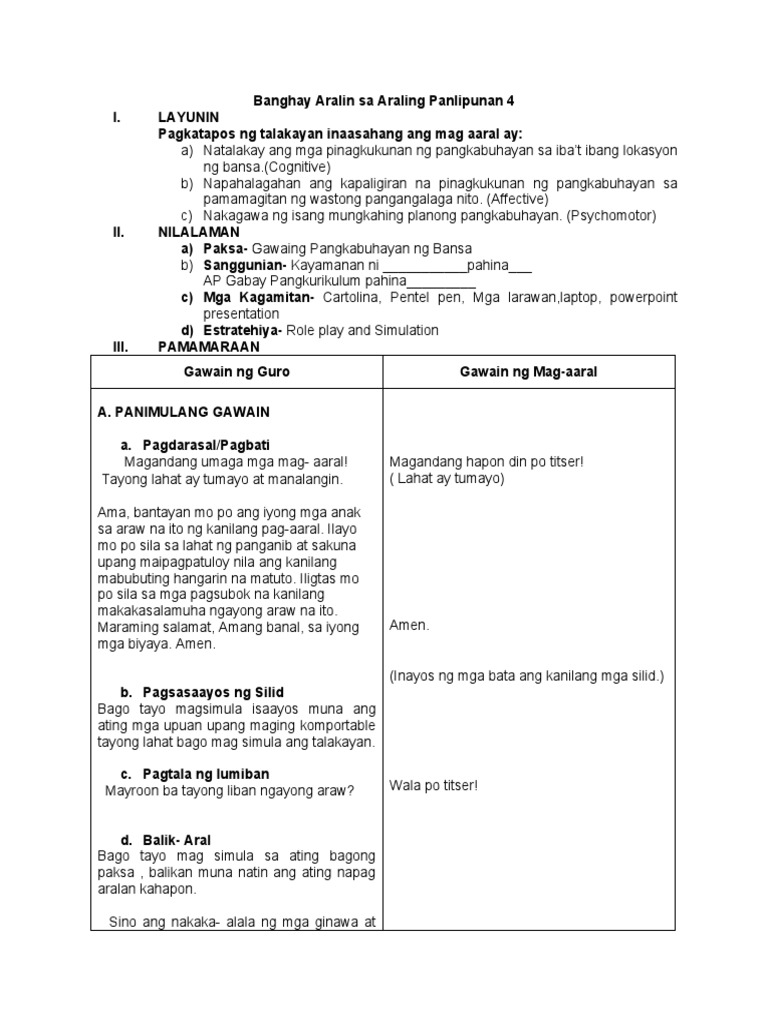 Sample Detailed Lesson Plan in AP | PDF Sample Detailed Lesson Plan in AP | PDF
