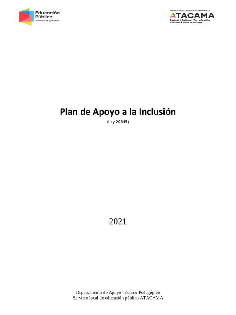 Formato Plan de Apoyo A La Inclusion | PDF | Inclusión (Educación) | Aprendizaje