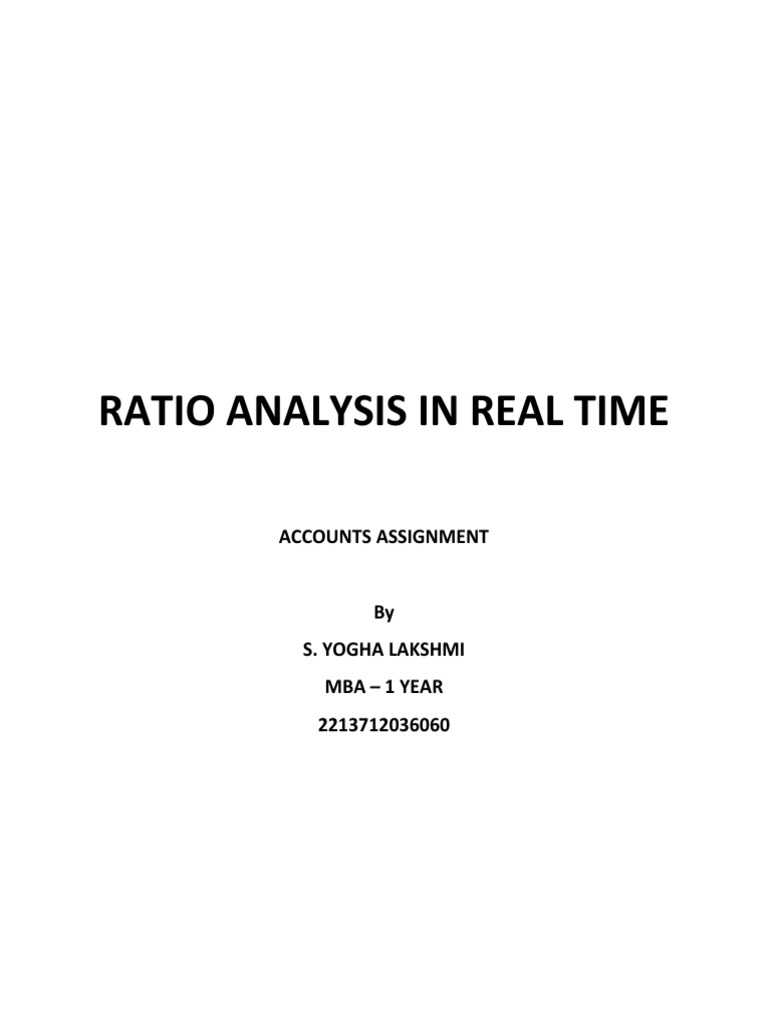 Ratio Analysis in Real Time | PDF