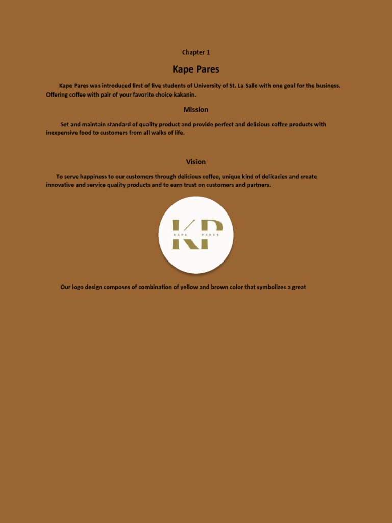 Kape Pares: Coffee and Kakanin Concept | PDF