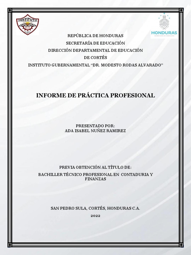 Informe de Practica Profesional de Ada Isabel Nuñez | PDF | Calidad (comercial) | Bancos