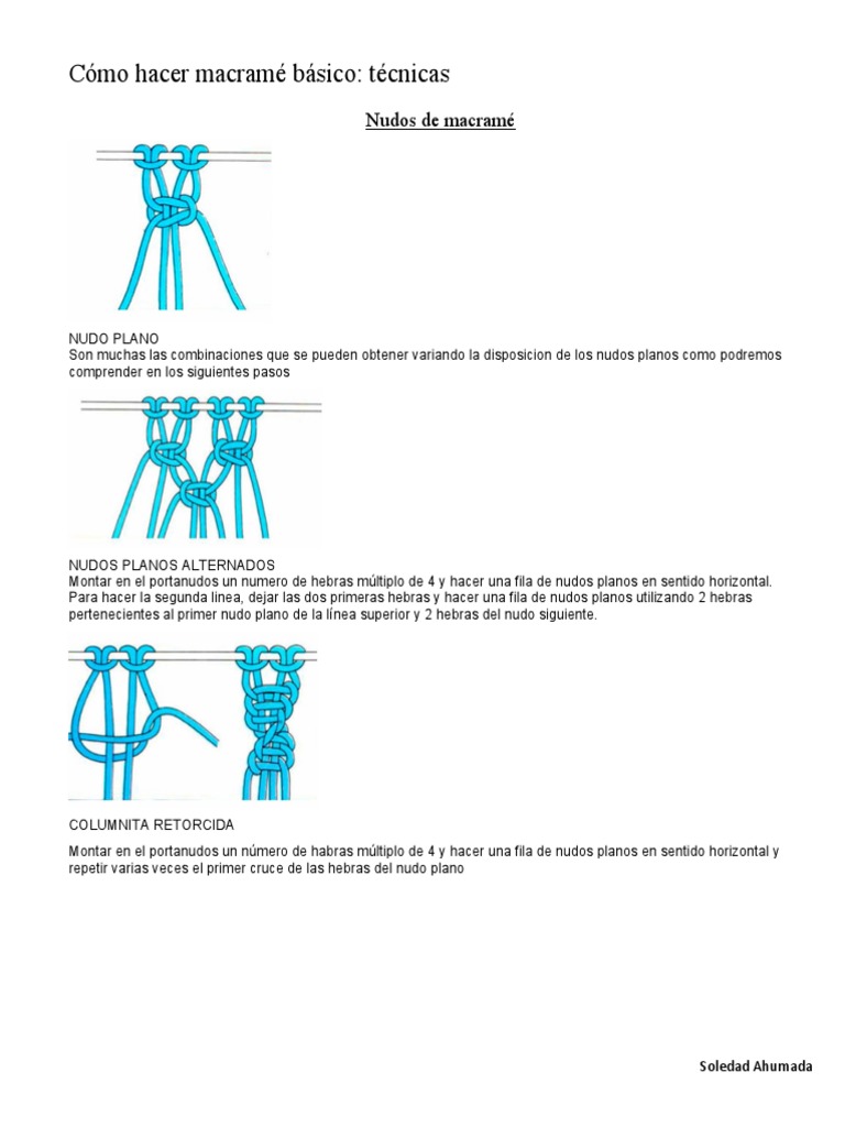 Nudos Básicos de Macramé: Guía Paso a Paso | PDF | Nudo