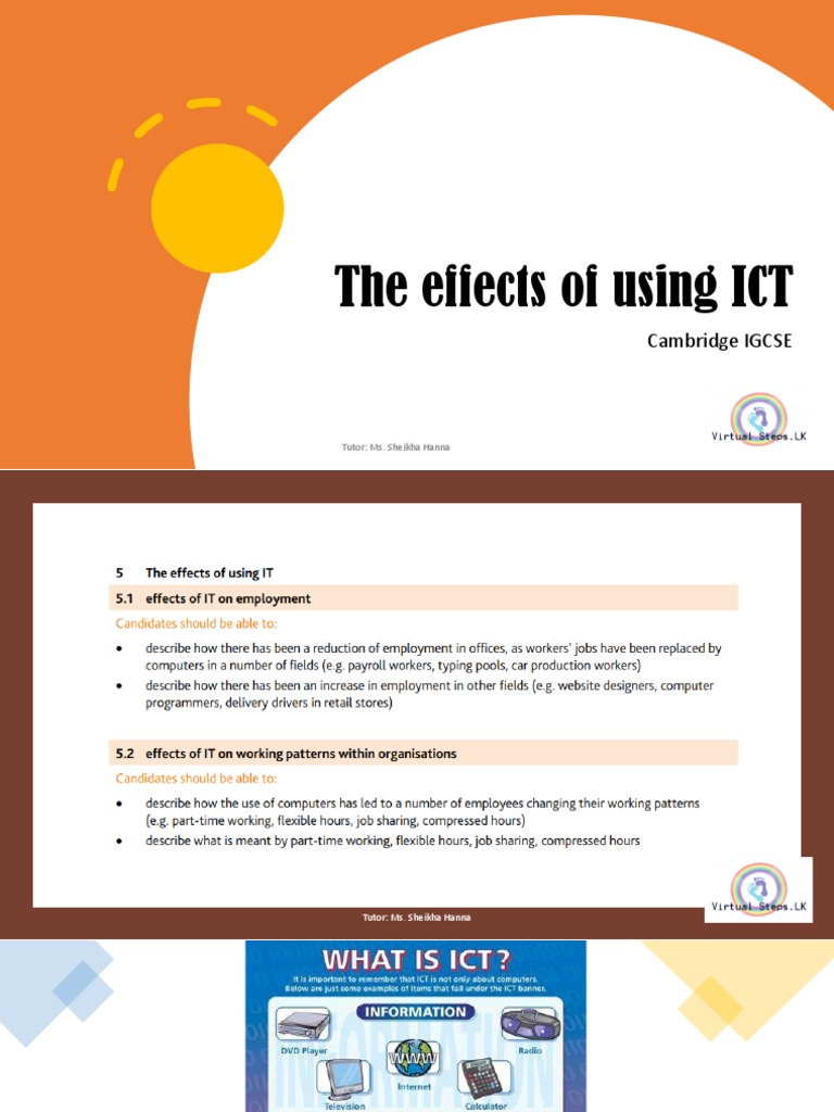 Cambridge Igcse Ict Chapter 5 The Effects Of Using Ict Pdf Information Technology