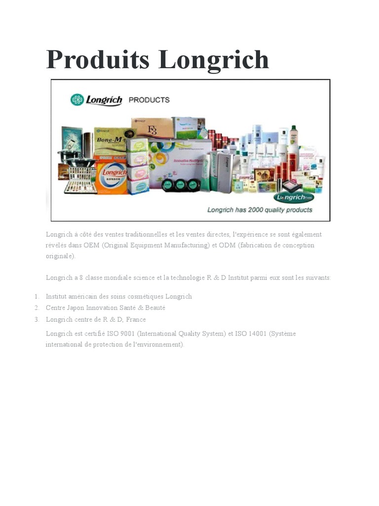 Produits Longrich | PDF
