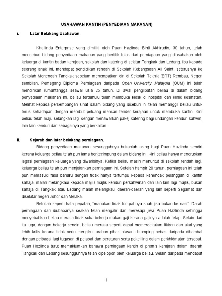 Profail Usahawan | PDF