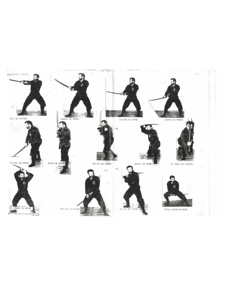Bujinkan Kenjutsu Kamae (sword postures)