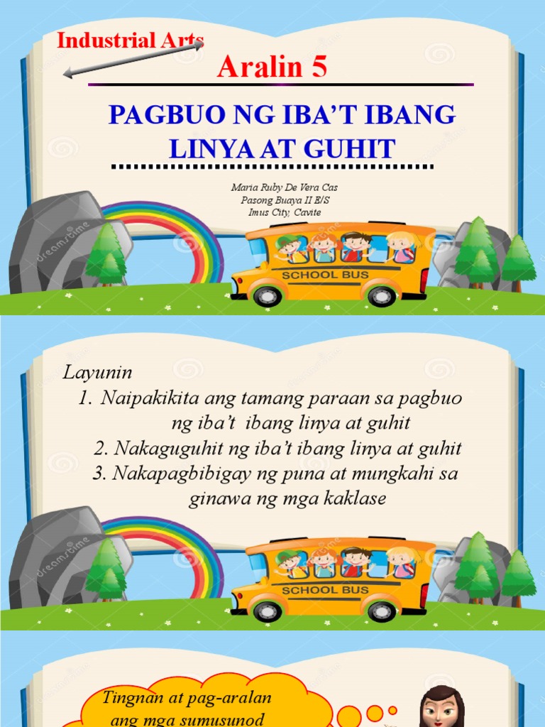 Epp 4 Industrial Arts-Aralin 5_pagbuo Ng Iba't Ibang Linya at Hugis | PDF