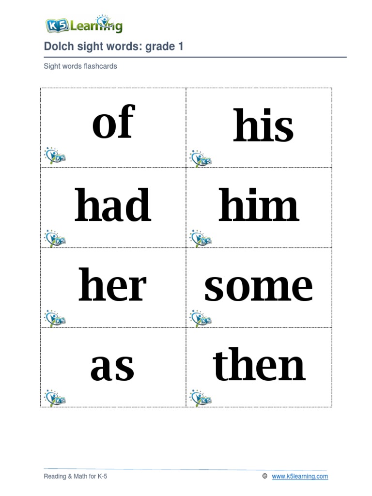 Dolch First Grade Sight Words | PDF