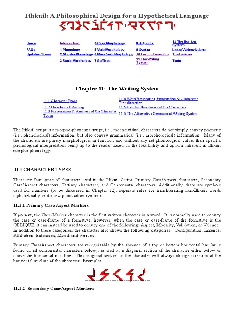 A Grammar of The Ithkuil Language (XI) - The Writing System | PDF ...