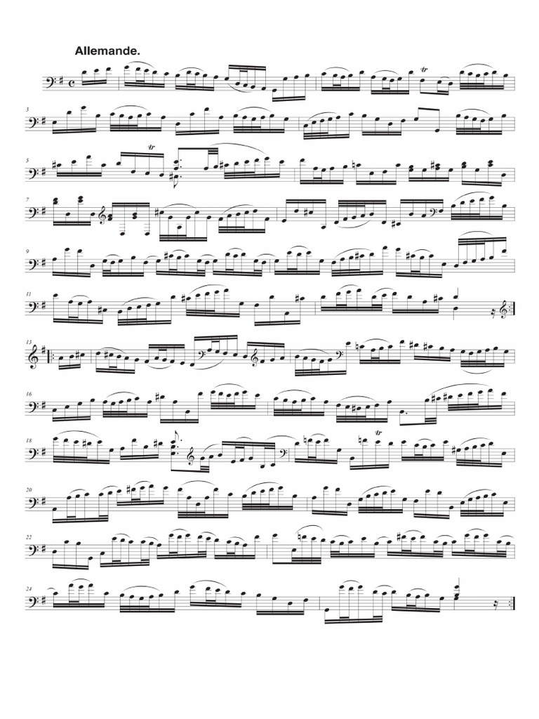 Bach Suite 3 Allemanda - Giga | PDF