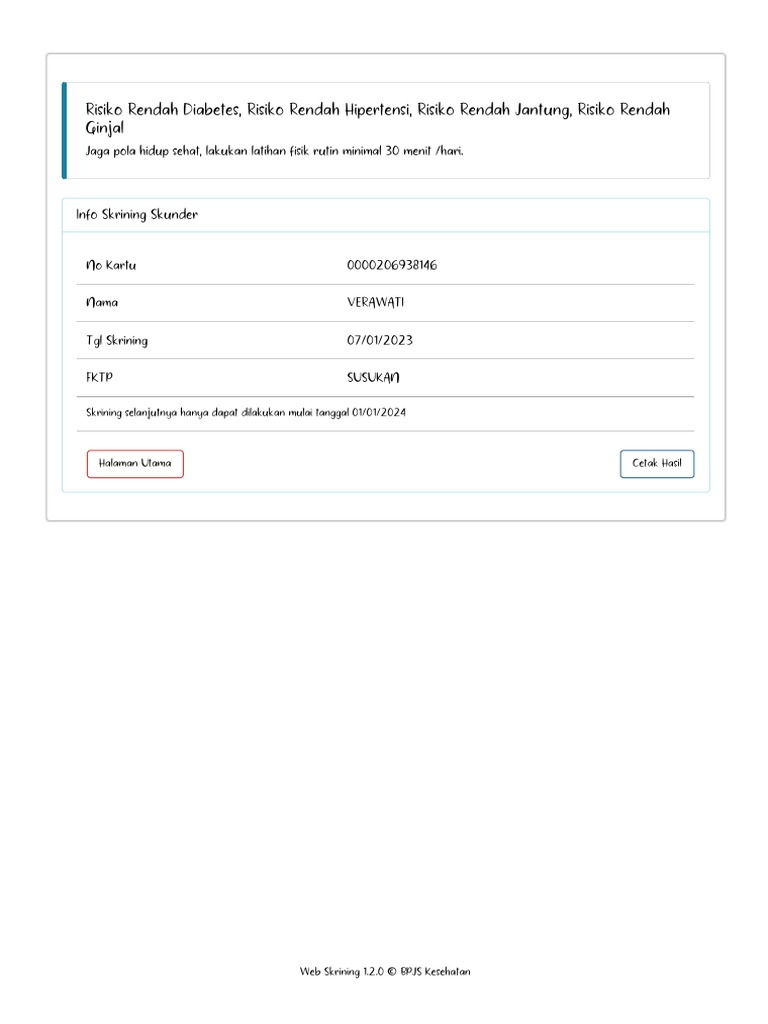 Web Skrining BPJS Kesehatan | PDF