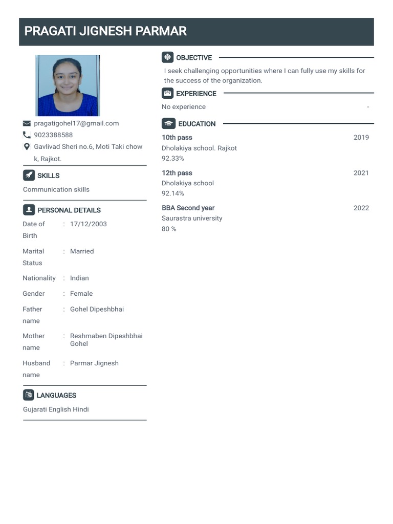Pragati Jignesh Parmar Resume | PDF