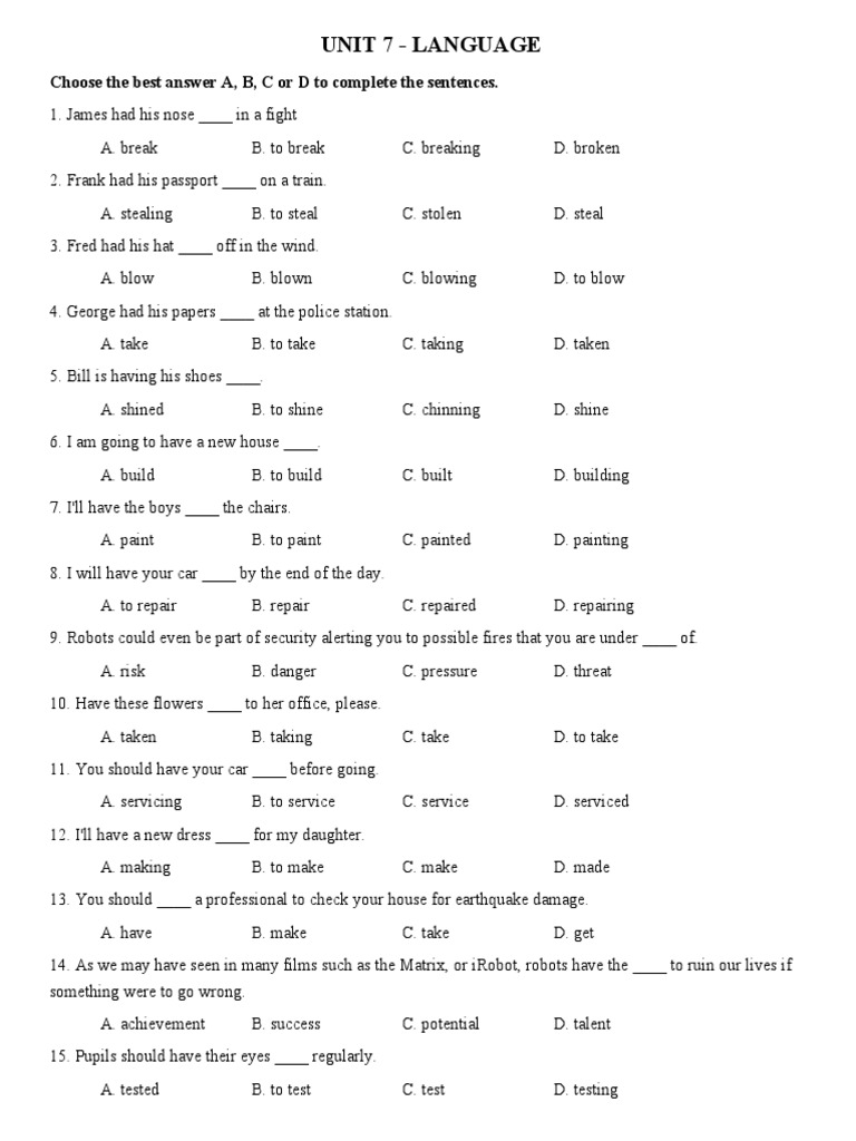 Unit 7 - Language - Photo | PDF | Computing | Software