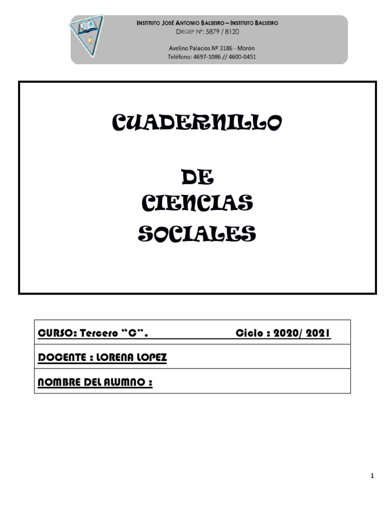 CUADERNILLO CIENCIAS SOcIALES Terminado Ok | PDF | Constitución | República