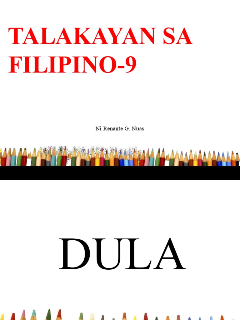 Week 9. 1. Dula Sangkap at Elemento NG Dula | PDF