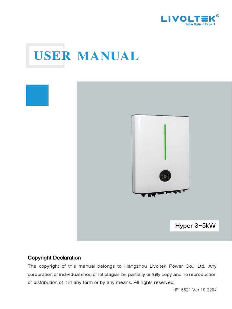 User Manual - Hyper On-Grid 3-5kW | Download Free PDF | Power Inverter | Electrical Connector