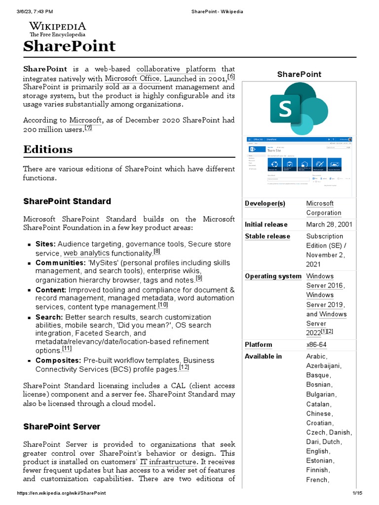 Sharepoint | PDF | Share Point | Application Software