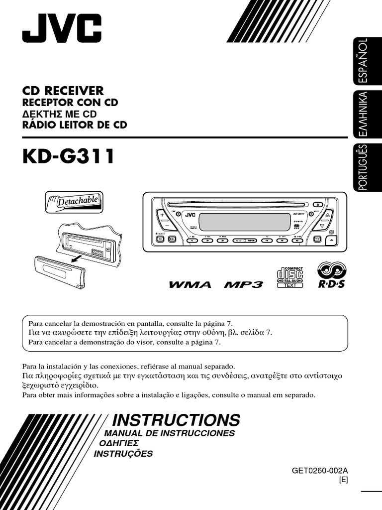 JVC KD-G311. | PDF | Altoparlante | Radio