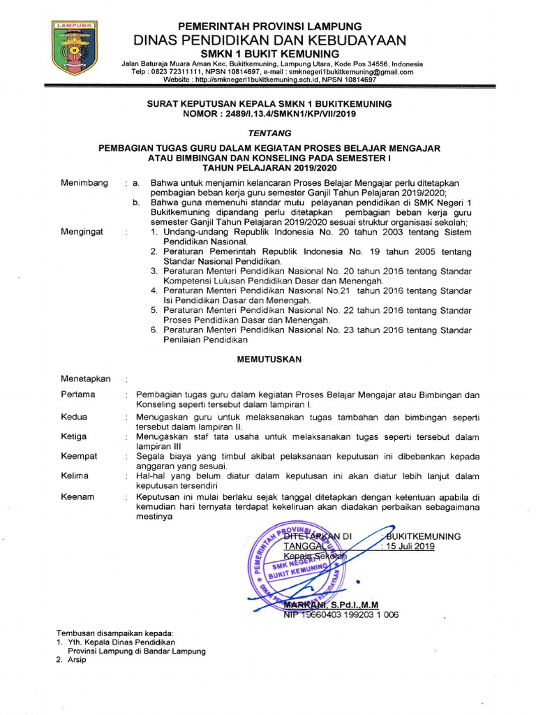 Novri Yanti - SK Tugas Mengajar | PDF