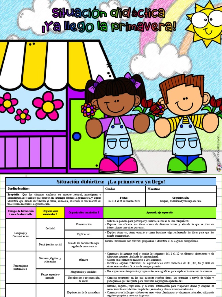 Plan Ya Llego La Primavera | PDF | Educación de la primera infancia ...