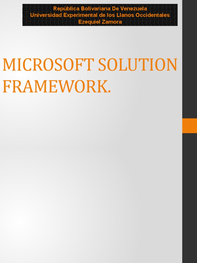 Microsoft Solution Framework | PDF