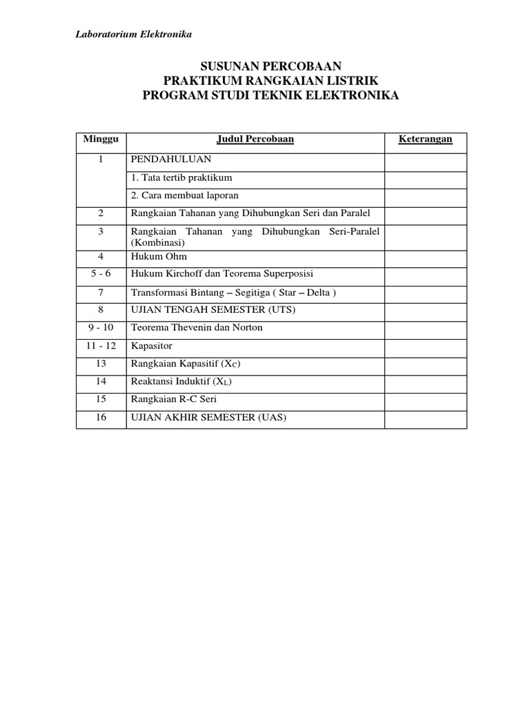Diktat Praktikum Rangkaian Listrik | PDF Diktat Praktikum Rangkaian Listrik | PDF