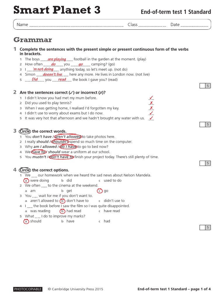 End-of-Term 1 Standard With Answers | PDF