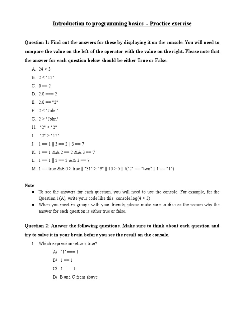 Homework Introduction To Programming Basics | PDF | Java Script | Software