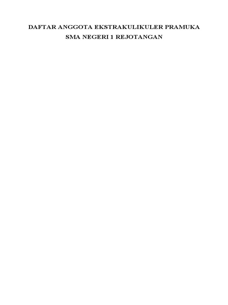 Anggota Pramuka SMA 1 Rejotangan | PDF