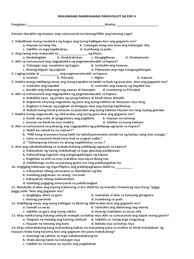 PT - Esp 5 - Q2 | PDF