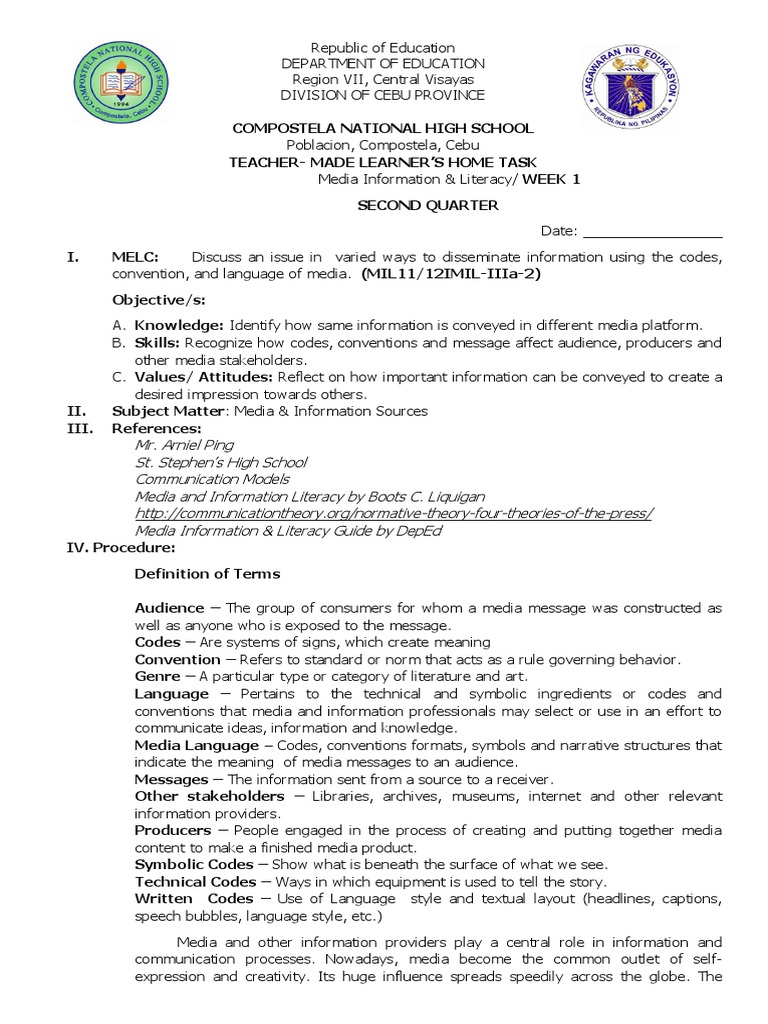 Mil Week 1 Quarter 2 | PDF | Information | Communication