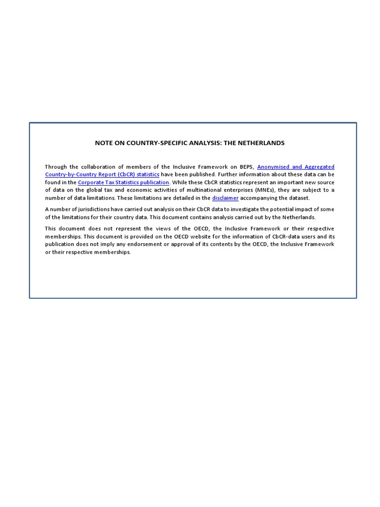 Netherlands CBCR Country Specific Analysis | PDF | Business ...