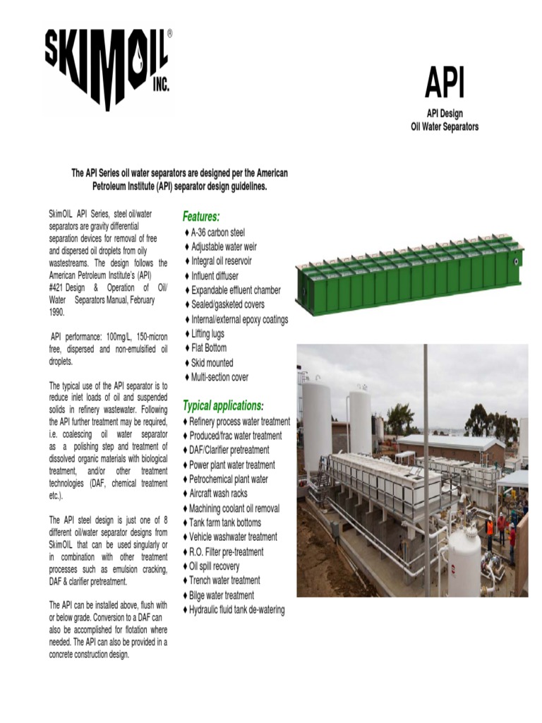 Api Oil Water Separator 2020 | PDF | Mechanical Engineering | Chemical ...