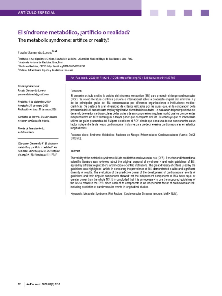 SD Metabolico | PDF | Hipertensión | Medicina CLINICA
