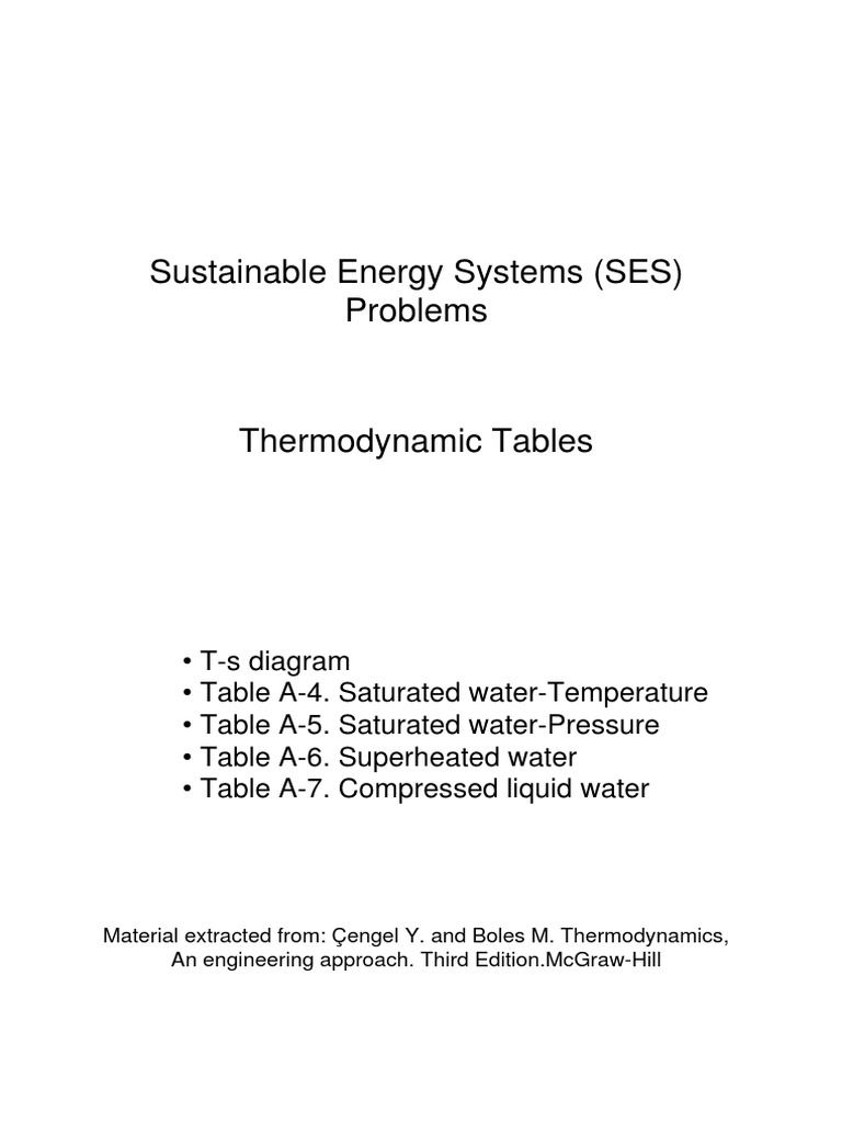 Thermodynamic Tables | PDF