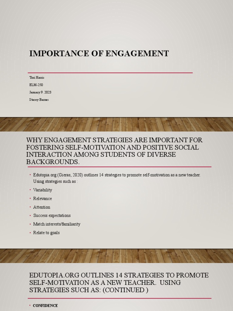 Engagement Strategies for Student Success | PDF | Motivational | Motivation