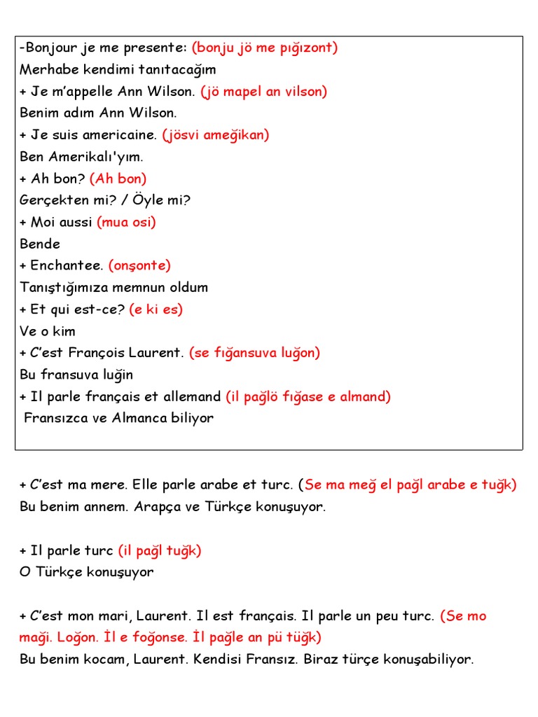 Bonjour Je Me Presente2 | PDF