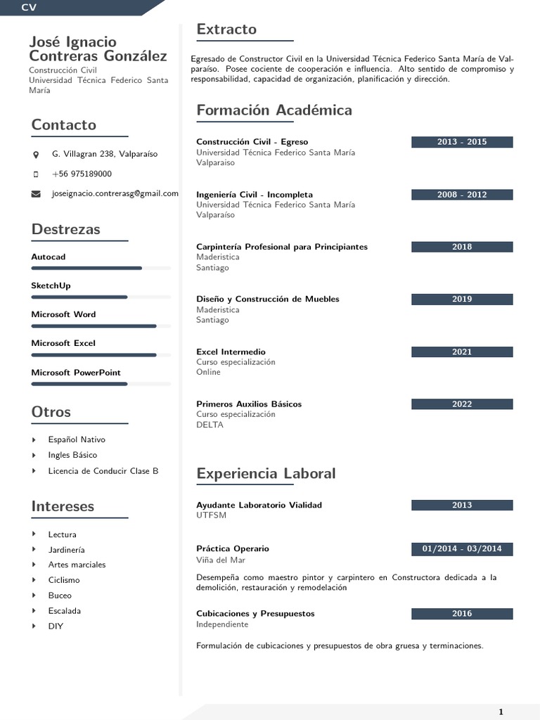 CV Jose Contreras | PDF