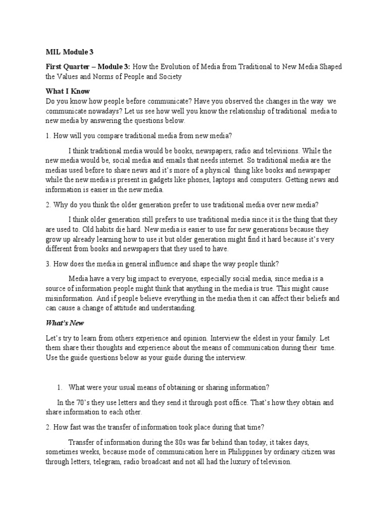 Mod3 MIL | PDF | Social Media | Popular Culture & Media Studies