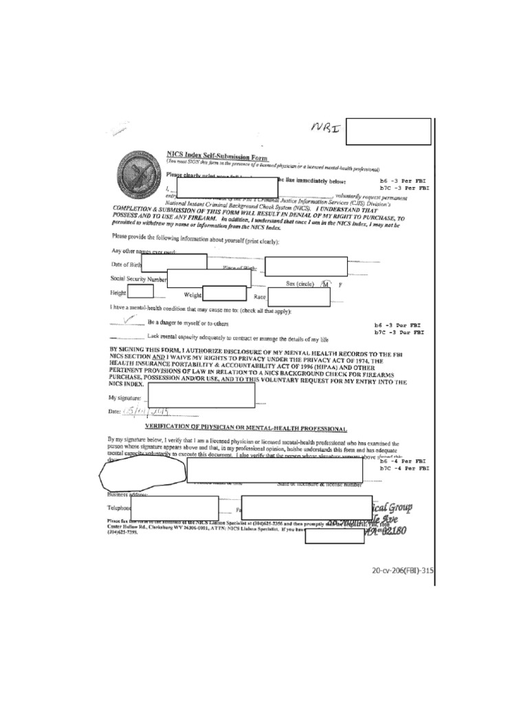 Massachusetts Gun Form NICS | PDF