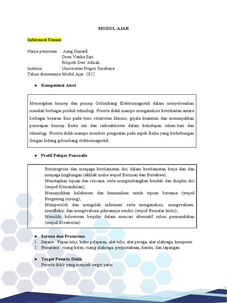 UAS MODUL AJAR MERDEKA BELAJAR (1) (Repaired) | PDF