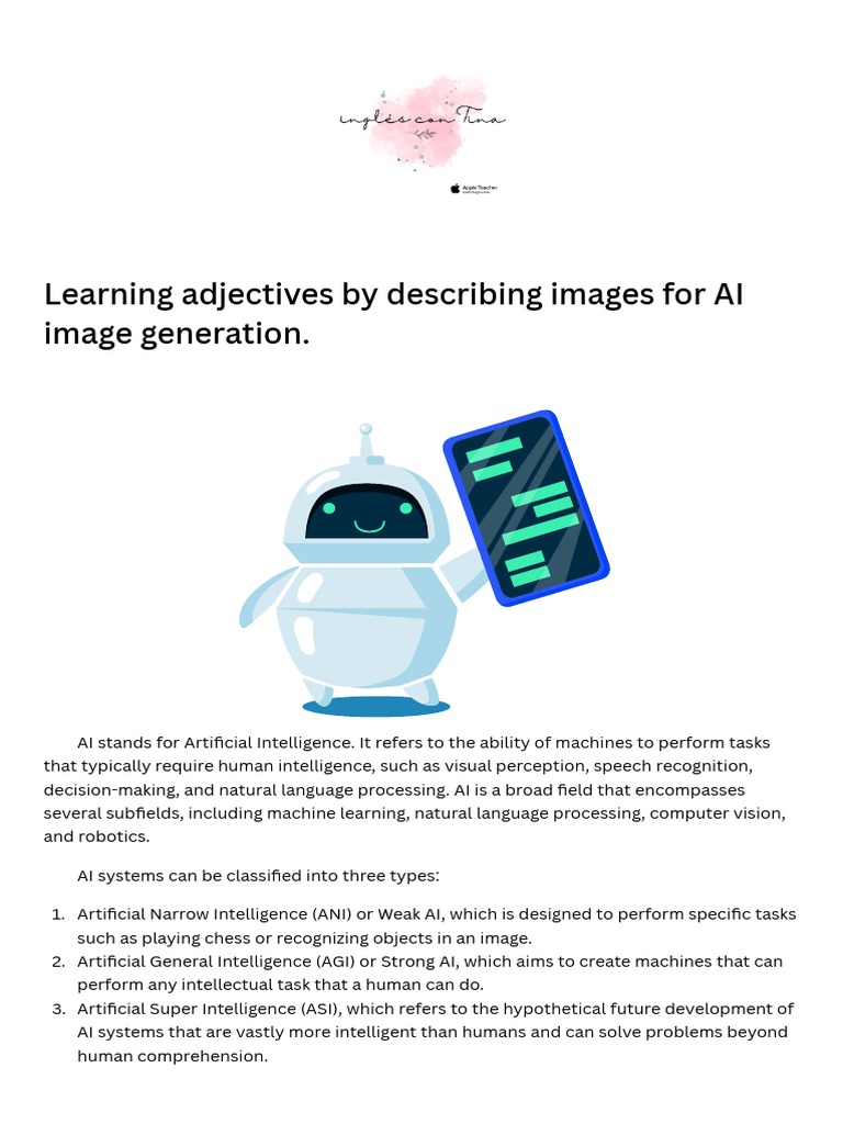 Learning Adjectives by Describing Images For AI Image Generation ...