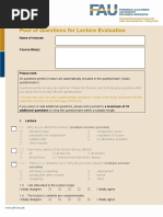 Lecturer Evaluation Form Template | PDF | Educational Assessment | Learning