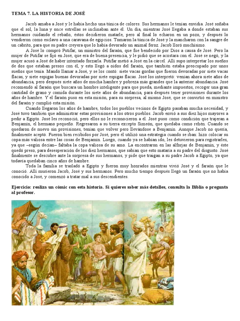 Resumen de la historia de José en la Biblia | PDF