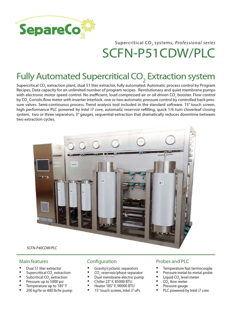 Automated Supercritical CO2 Extraction System | PDF | Pump | Carbon Dioxide