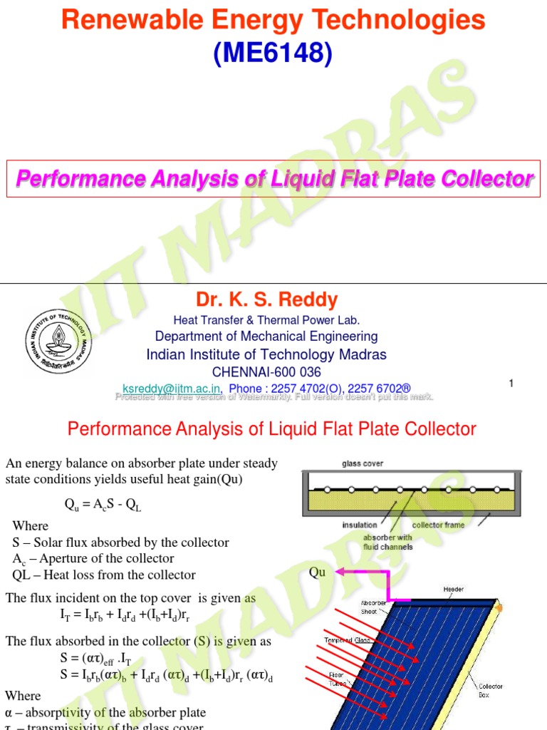 Lect-5-Solar Flat Plate Collector | PDF | Heat Transfer | Heat